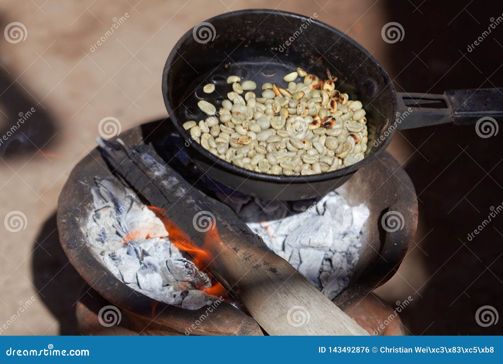 Roasting Coffee on Open Fire Stock Photo - Image of ethiopia ...