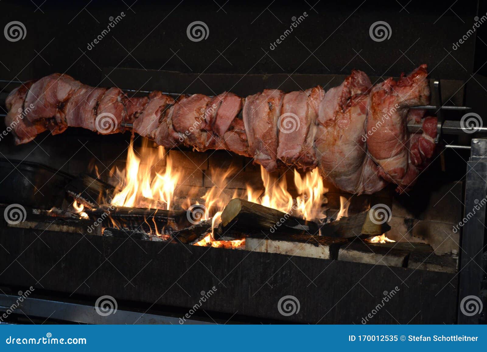 A Roasting Meat on a Barbecue Stock Image - Image of vision, mchoui ...