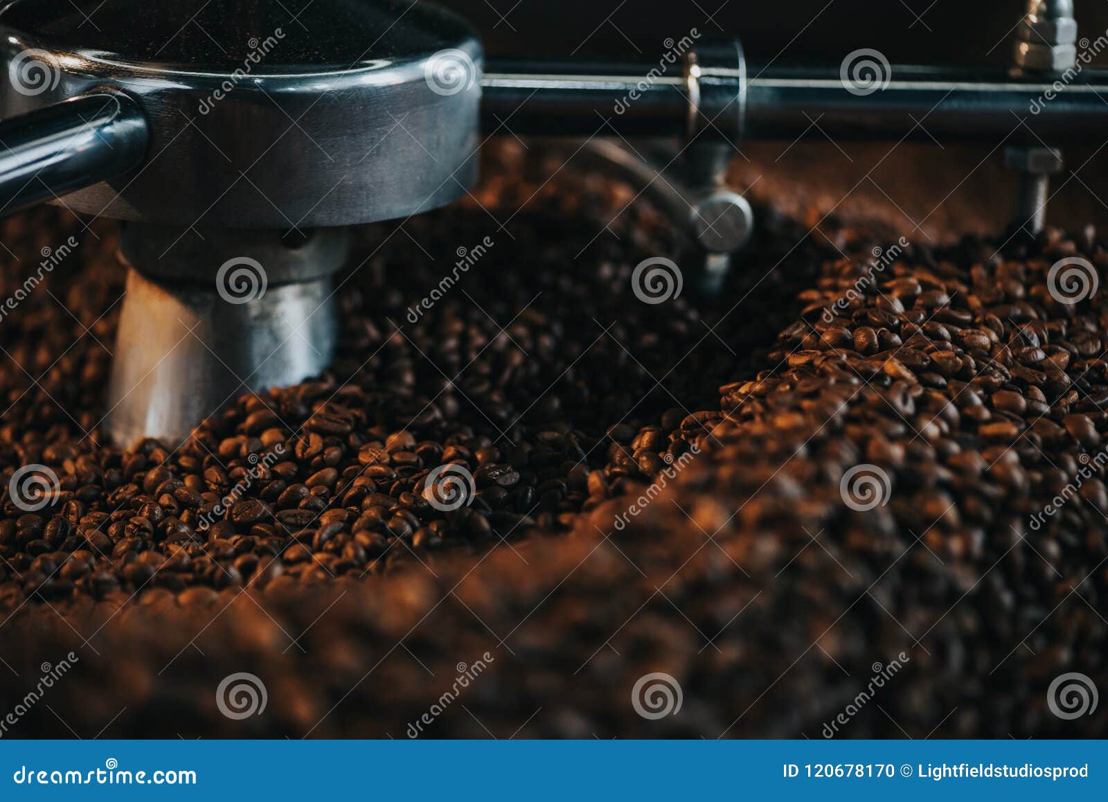 Roasting and Mixing Process in Traditional Coffee Stock Photo - Image ...