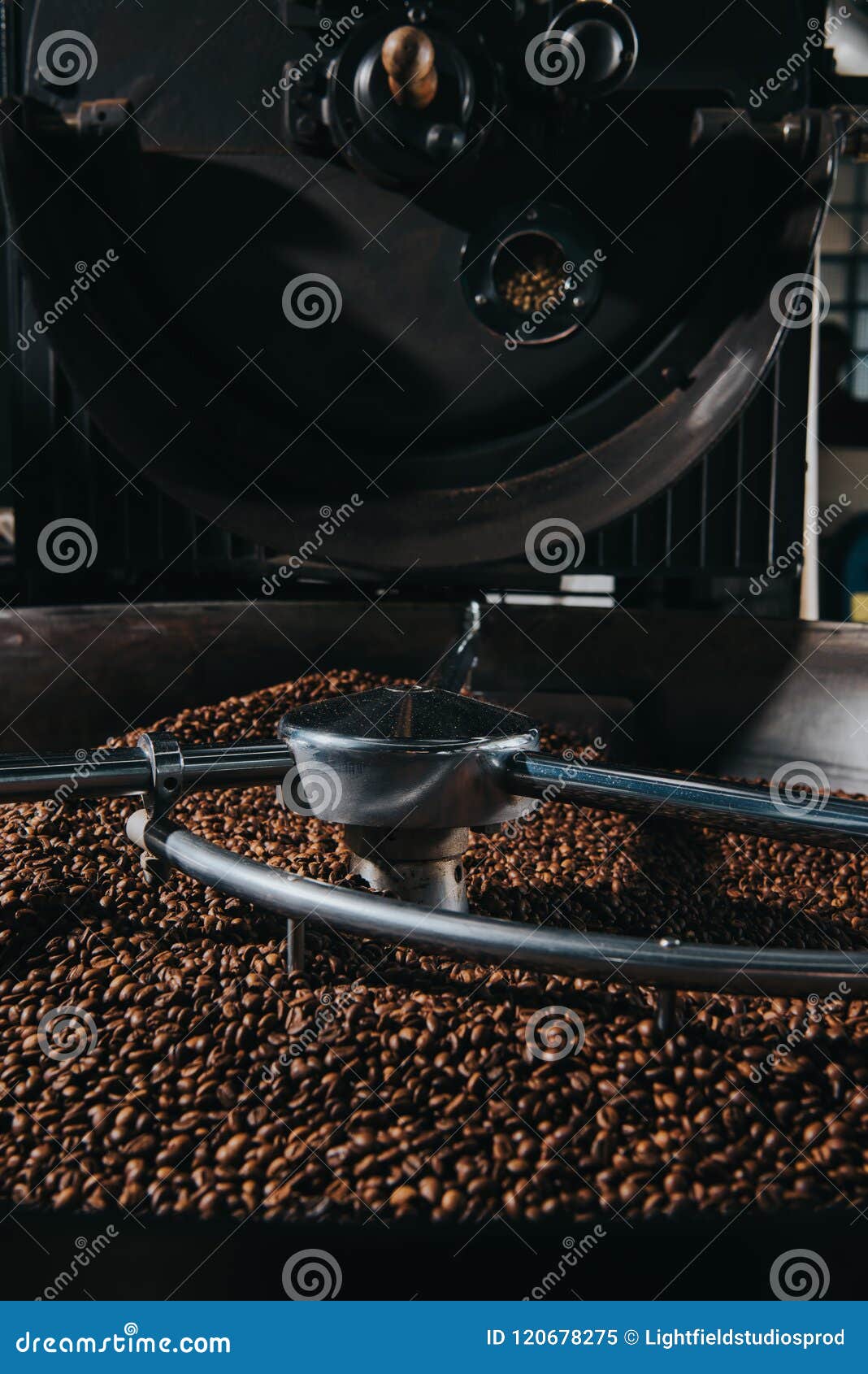 Roasting and Mixing Process in Traditional Coffee Stock Image - Image ...