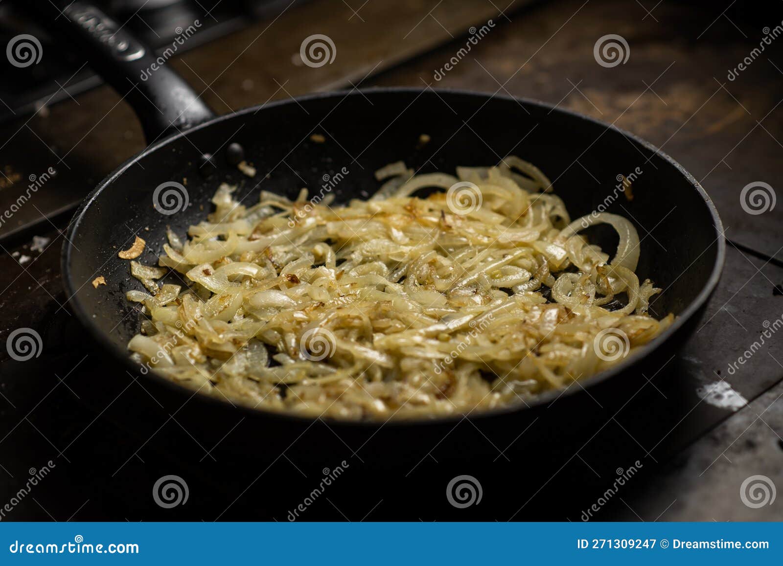 Roasting Onions. Chopped Onions are Fried in a Pan Stock Image - Image ...