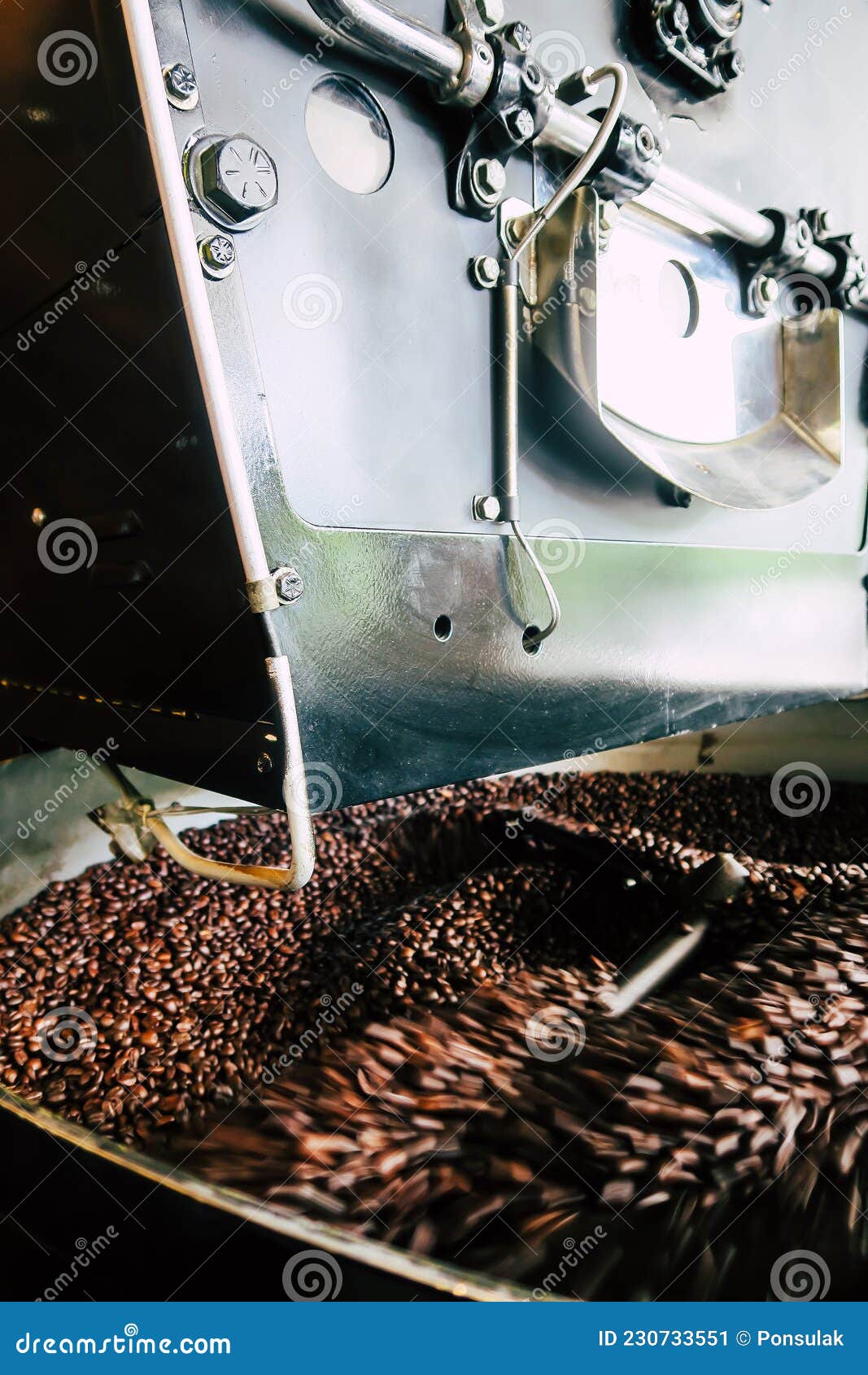 Roasting process of coffee stock image. Image of mixing - 230733551