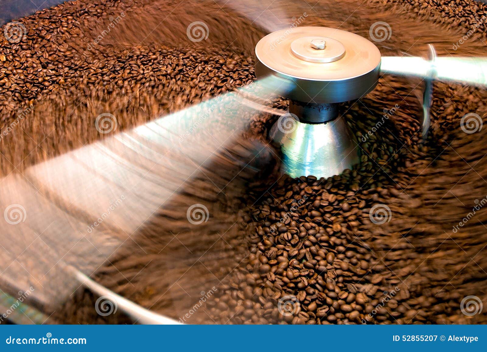 Roasting Process of Coffee, Production Mooving Paddles Stock Image ...