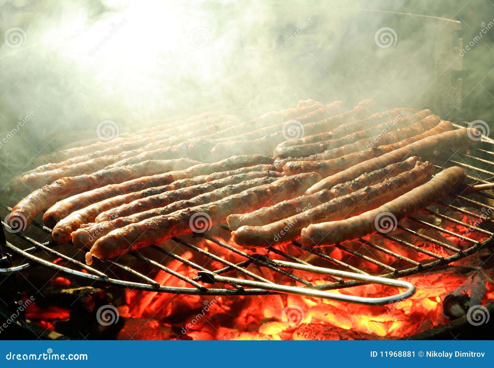 Roasting Saussage on a Barbecue Stock Image - Image of cooking, food ...