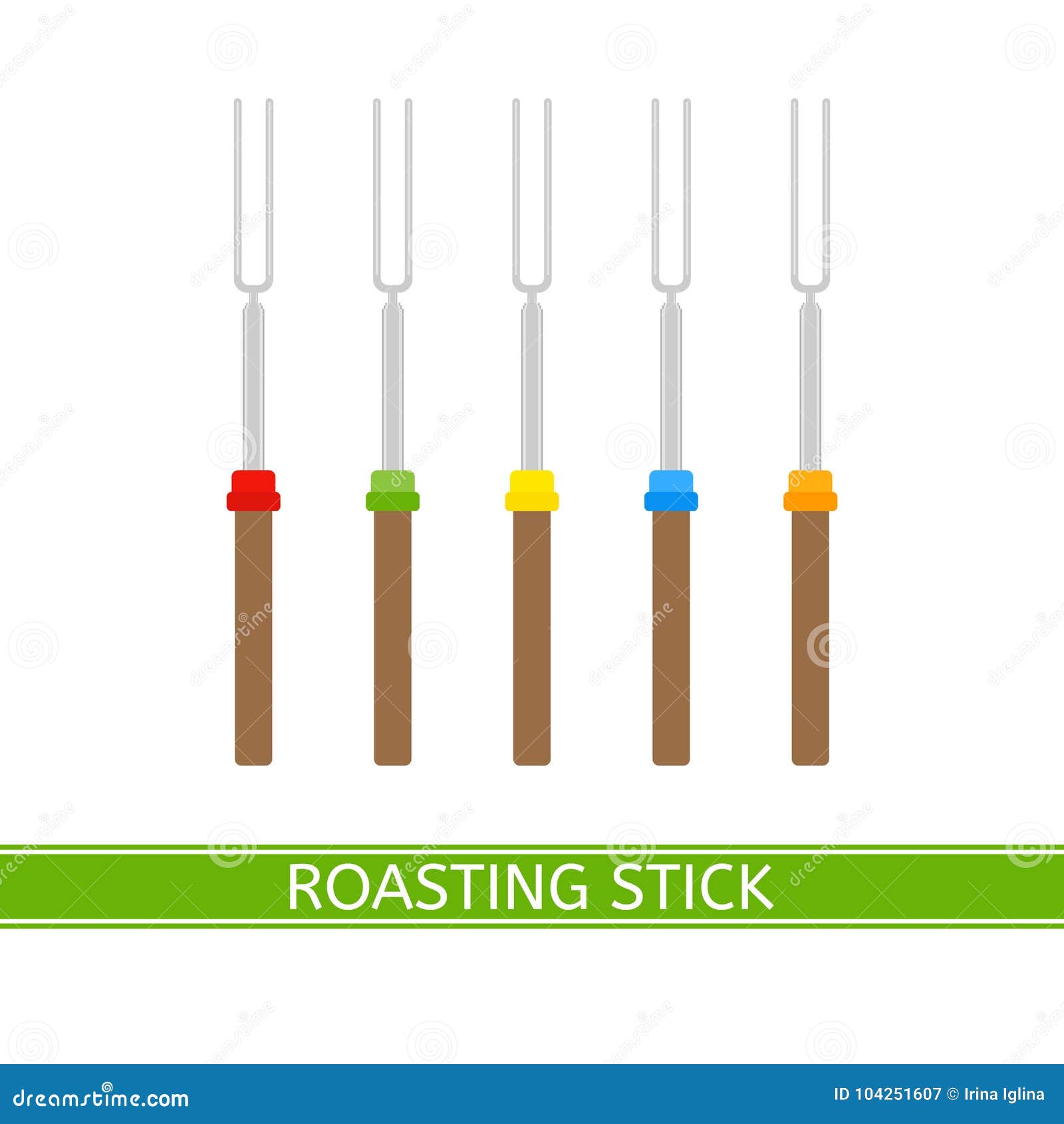 Roasting Sticks Isolated stock vector. Illustration of background ...