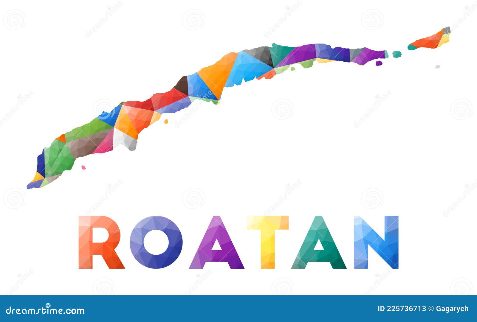 Roatan Low Poly Logo. Cartoon Vector | CartoonDealer.com #152081397
