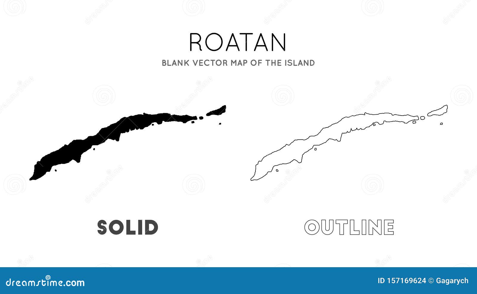 Roatan map. stock vector. Illustration of cartography - 157169624