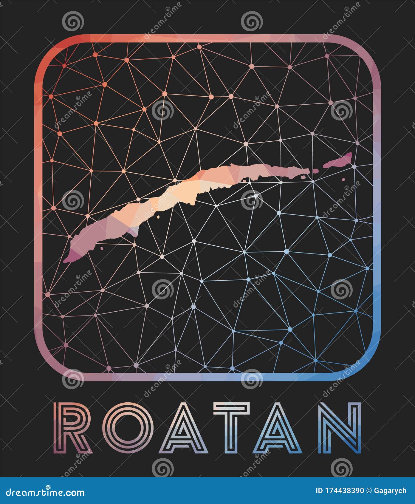 Roatan Low Poly Logo. Cartoon Vector | CartoonDealer.com #152081397