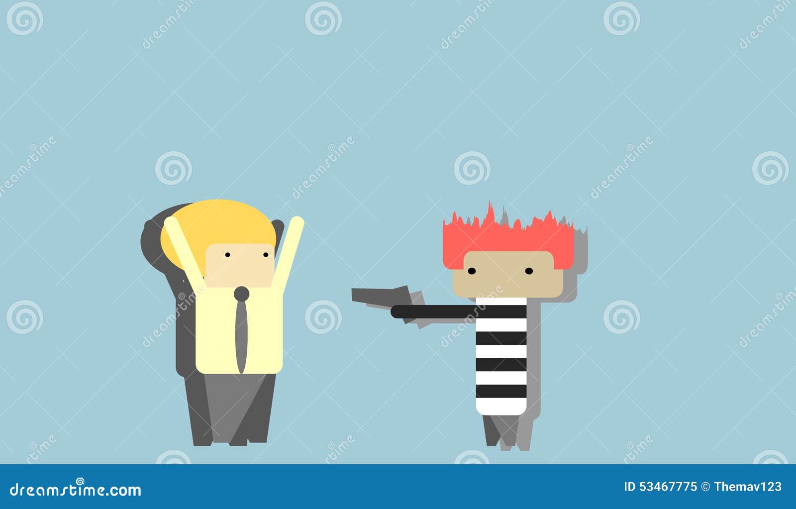 By Rob,cute Man Being Robbed Stock Illustration - Illustration of ...