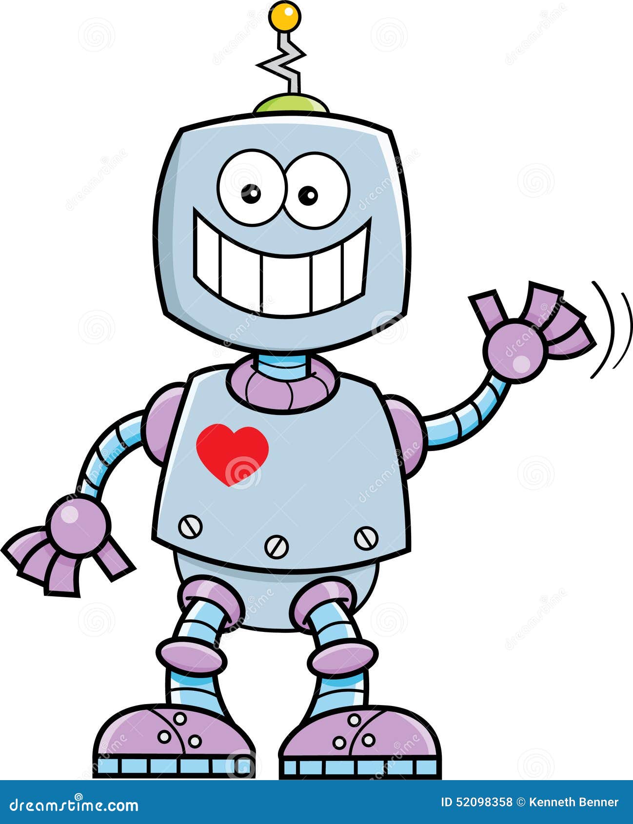 Robô De Sorriso Dos Desenhos Animados Ilustração do Vetor - Ilustração ...