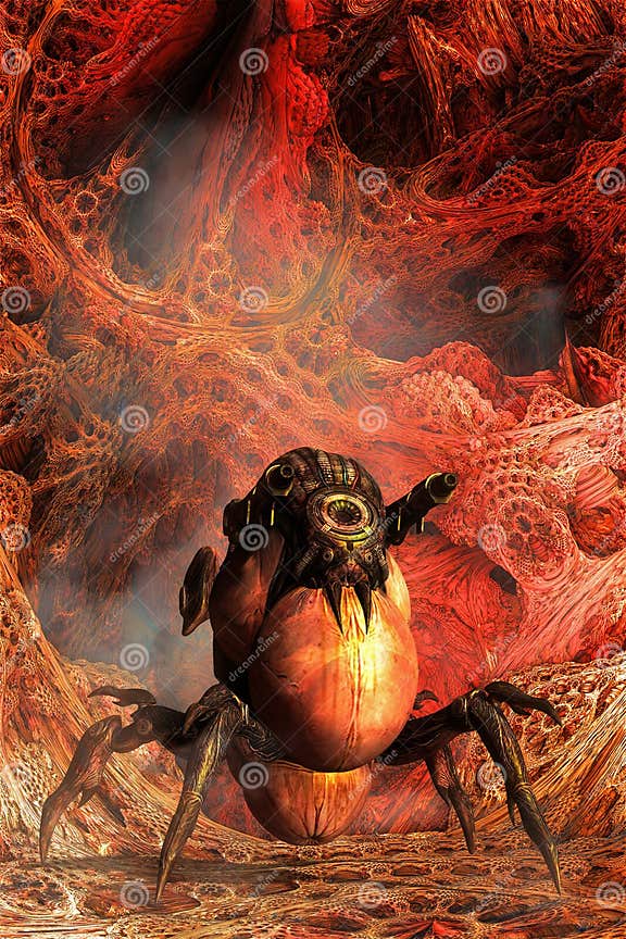 Robô do mal do Cyborg ilustração stock. Ilustração de ciência - 61301875