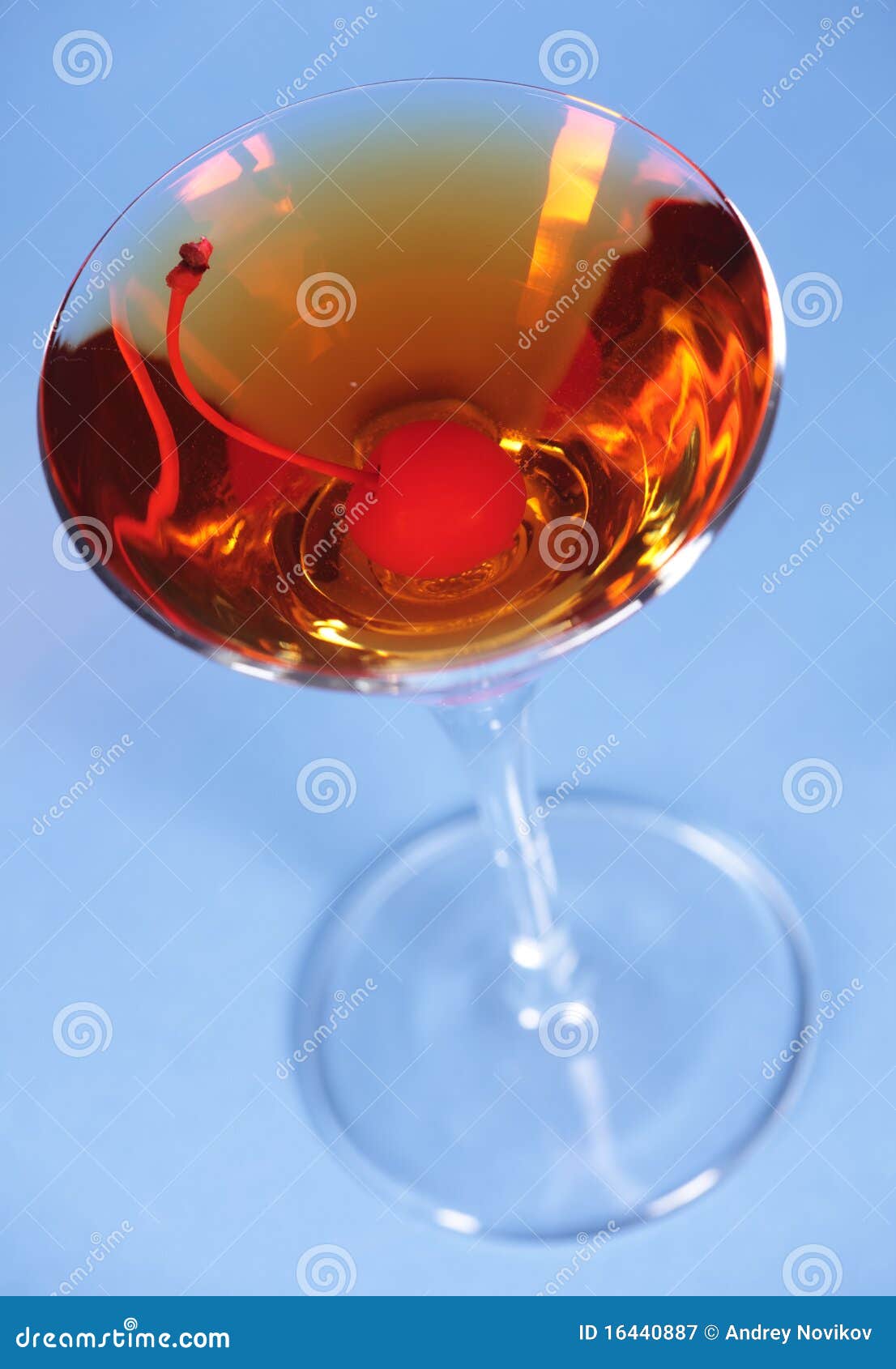 Rob Roy on blue stock image. Image of cherry, drink, whiskey - 16440887
