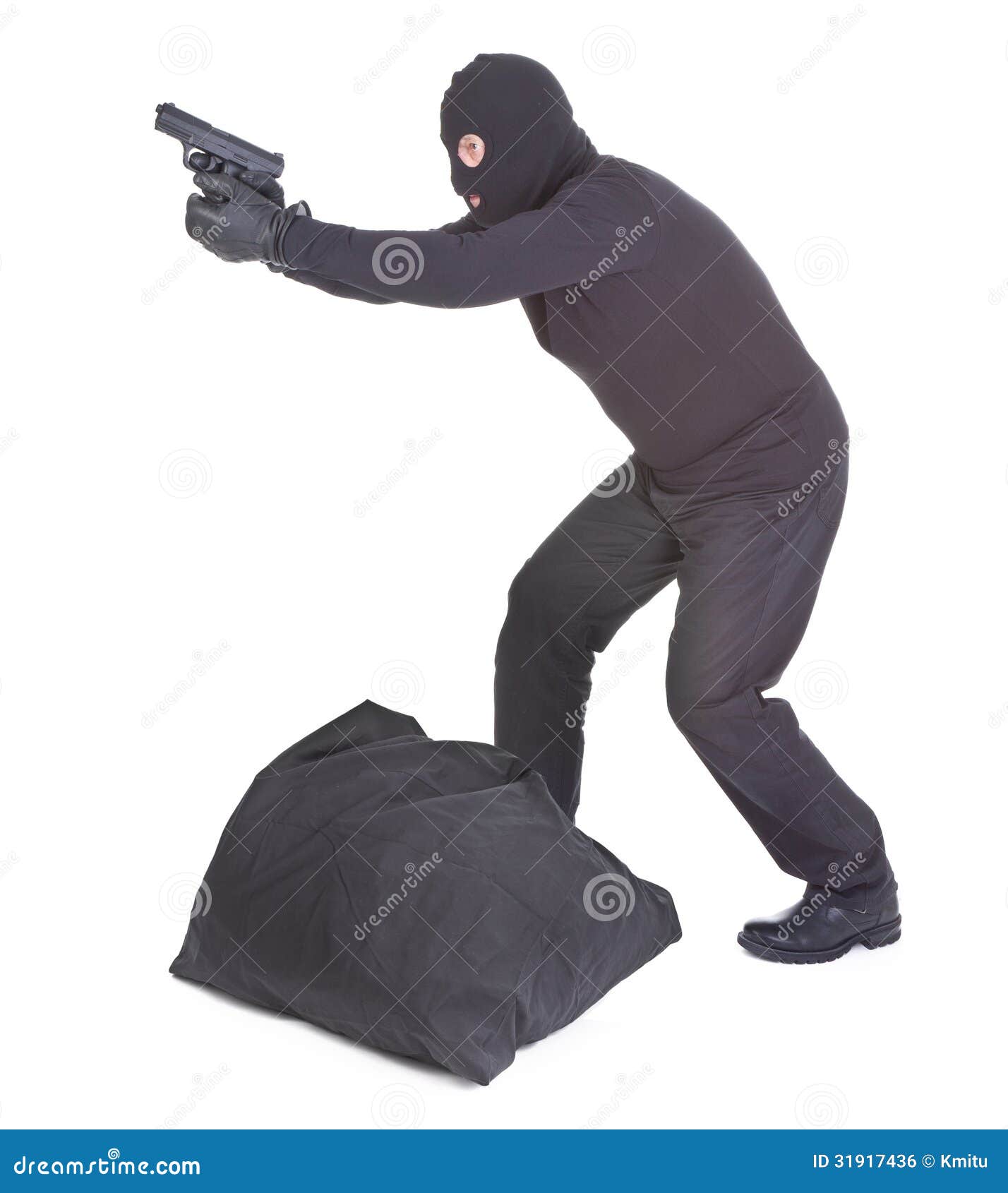 Robber aiming with his gun stock photo. Image of criminal - 31917436