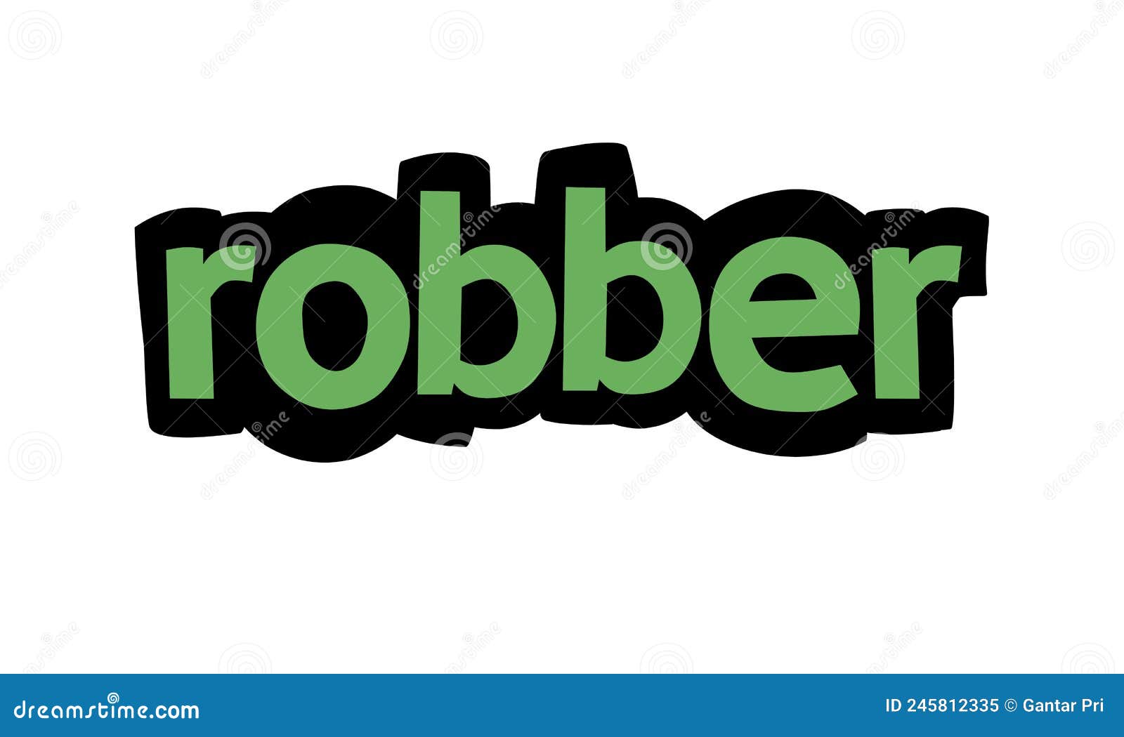 ROBBER Background Writing Vector Design on White Background Stock ...