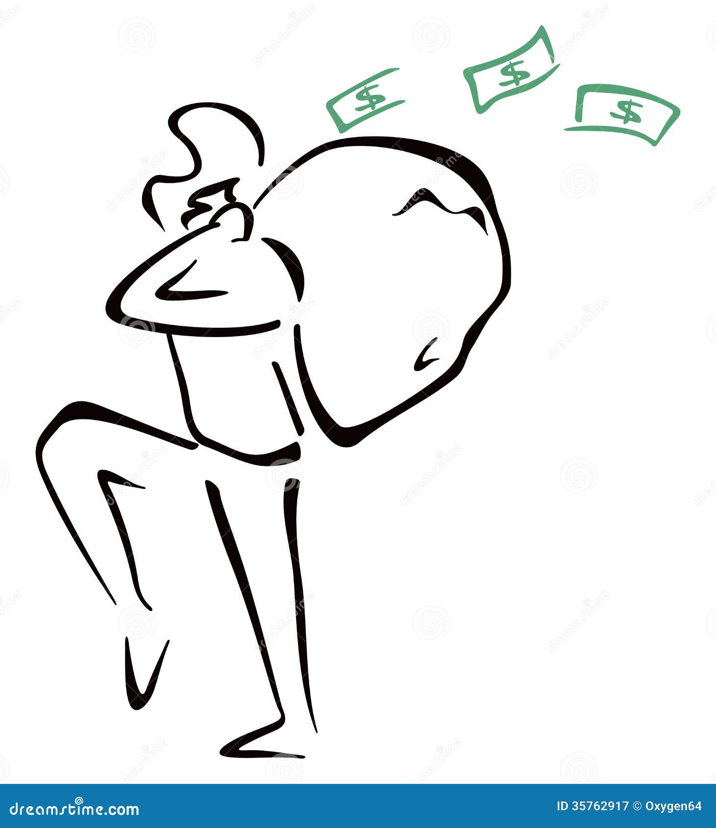 Robber with bag stock vector. Illustration of carry, escaping - 35762917