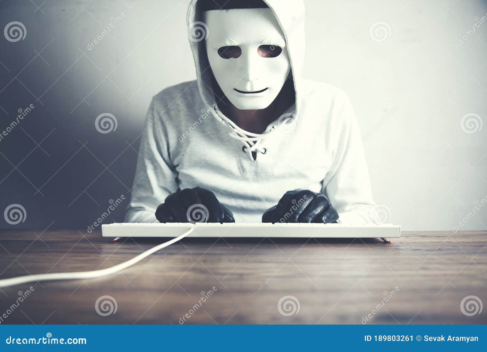 Robber Breaks into Computer System Stock Image - Image of computer ...