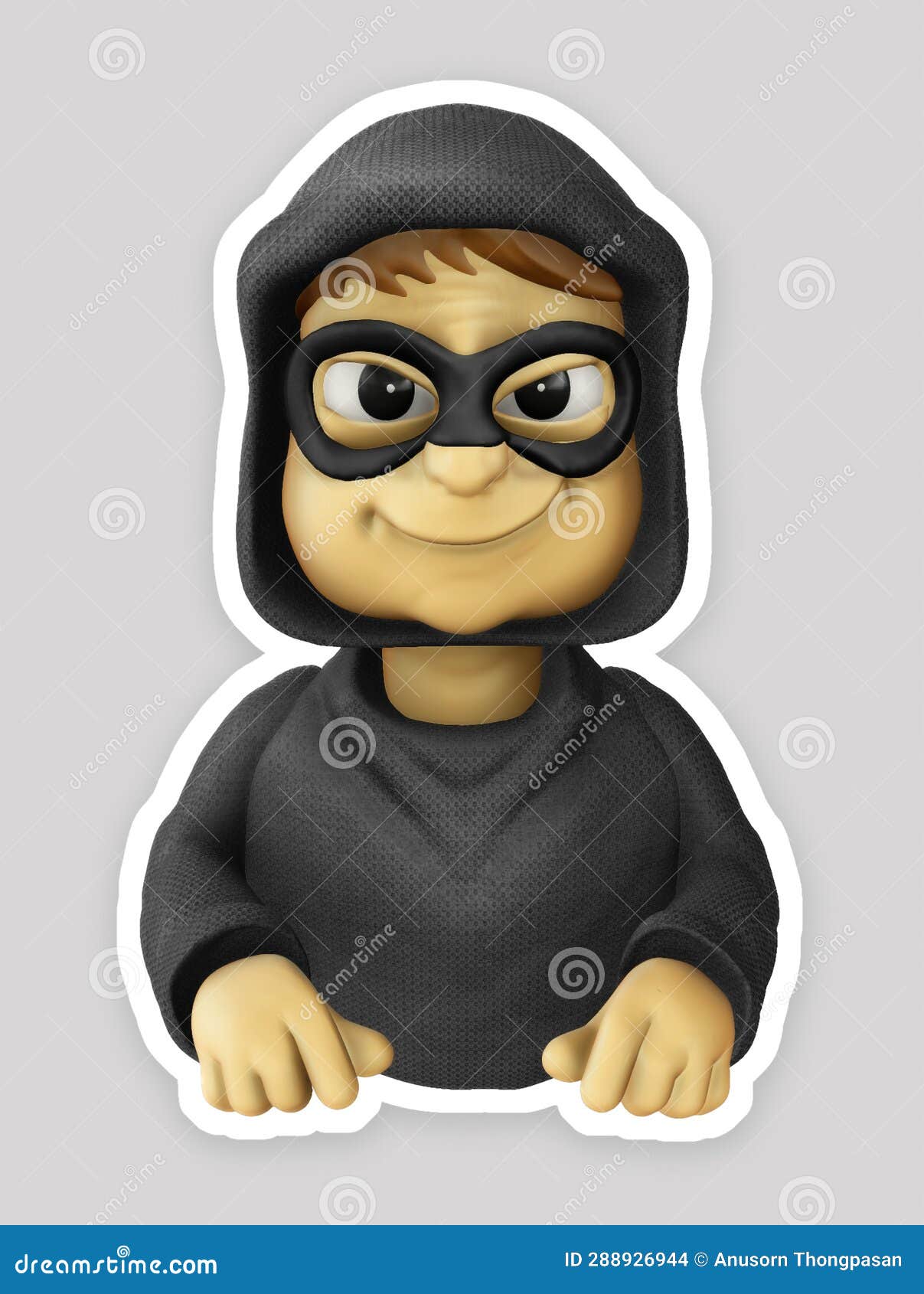 Robber Character 3d Rendered Illustration., 3D Cyber Spy Illustration ...