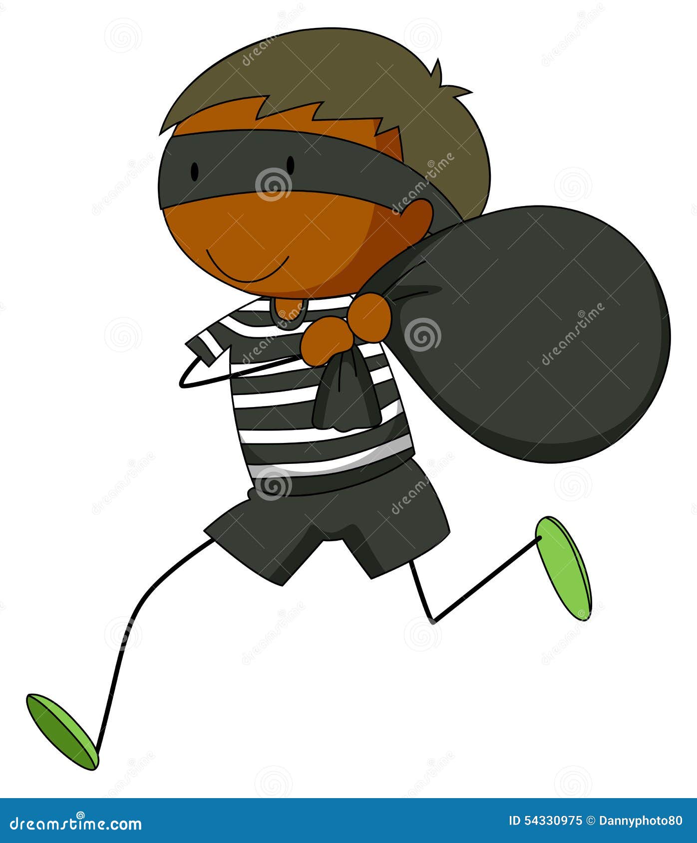 The Robber Stole A Bag Of Money. The Criminal Royalty-Free Cartoon ...