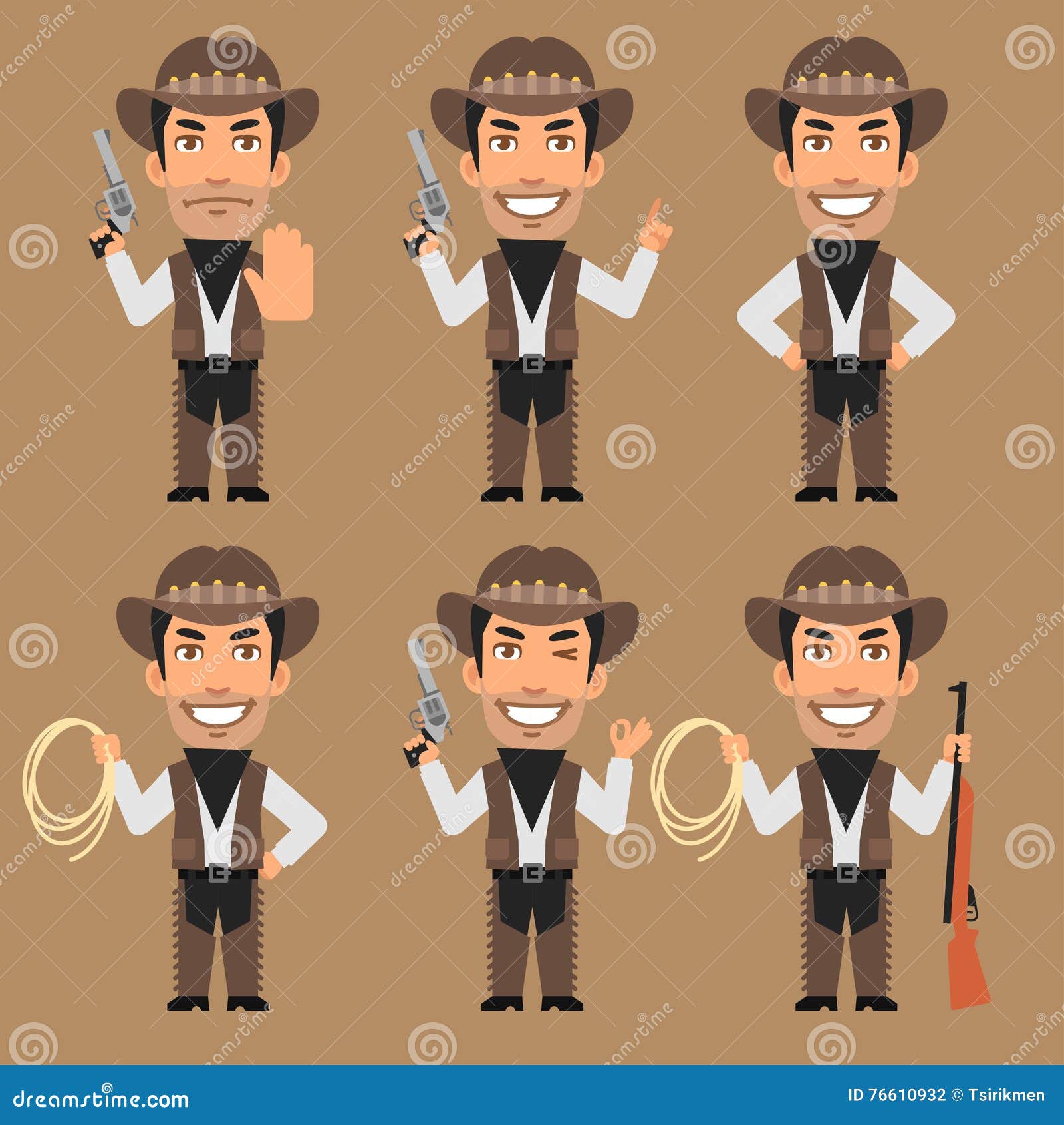 Robber Cowboy Holds Weapons and Rope Stock Vector - Illustration of ...
