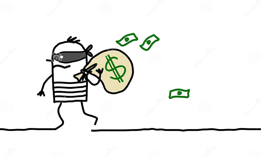 Robber and dollar pack stock vector. Illustration of sketch - 14919109