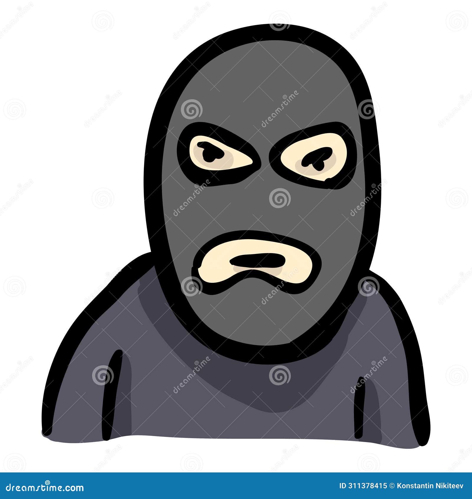 Robber Doodle Icon stock vector. Illustration of dangerous - 311378415