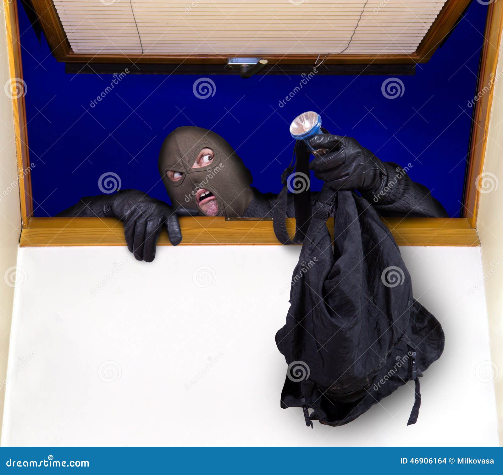 A robber enters the house stock photo. Image of dangerous - 46906164