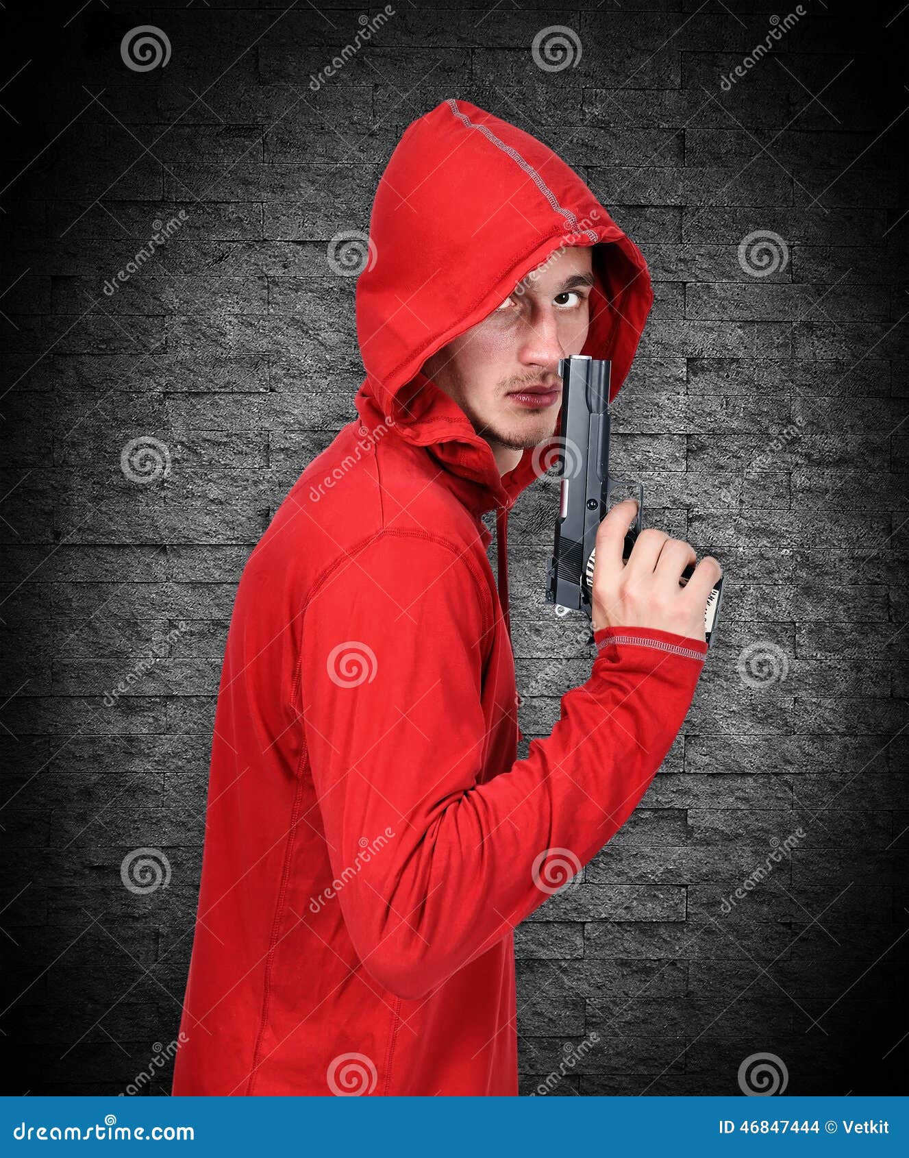 Robber with gun stock photo. Image of danger, hoodlum - 46847444