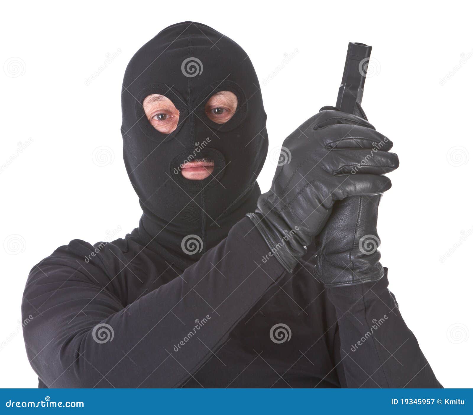 Robber With His Gun Isolated Royalty Free Stock Photography - Image ...