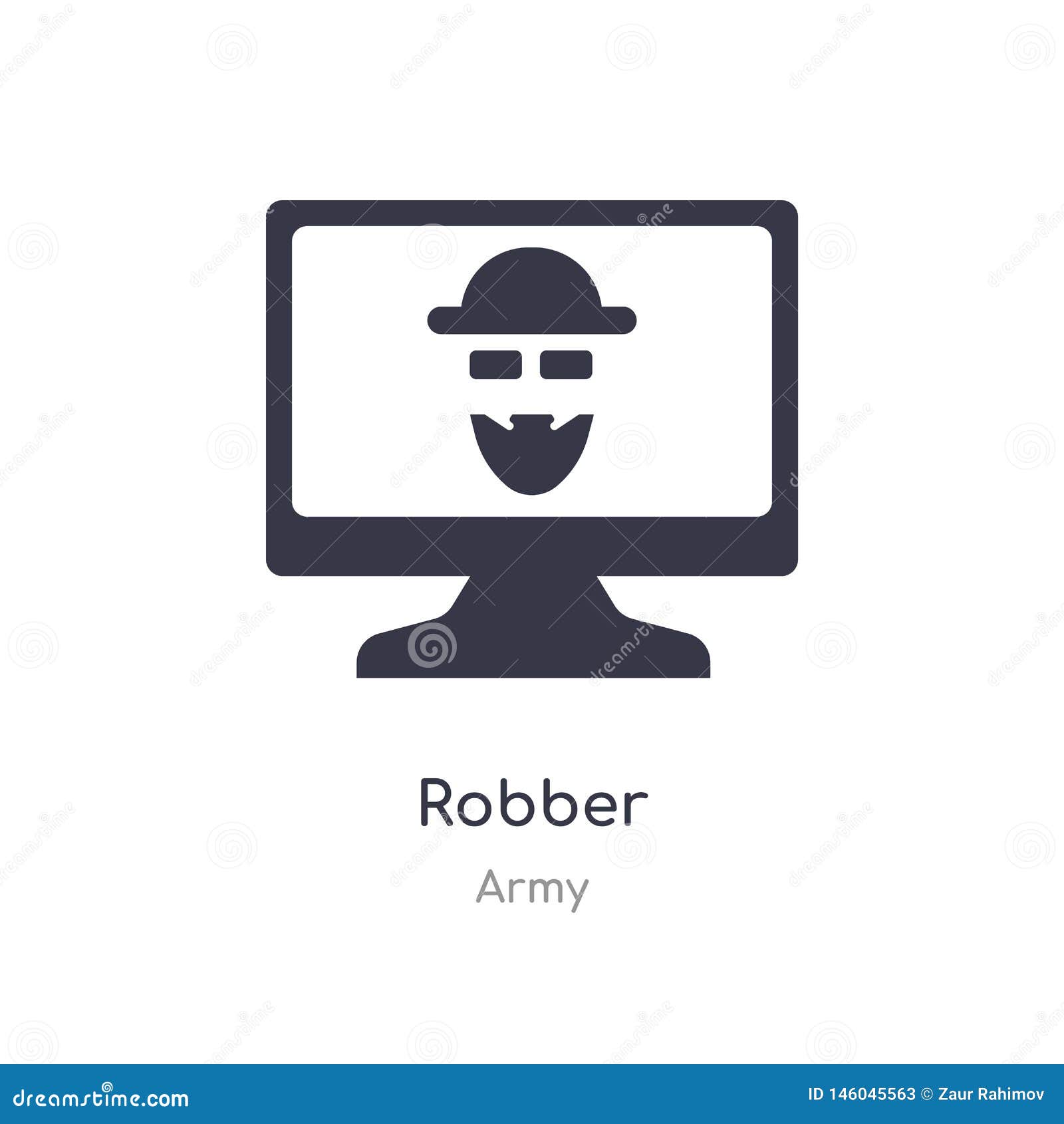 Robber Icon. Isolated Robber Icon Vector Illustration from Army ...