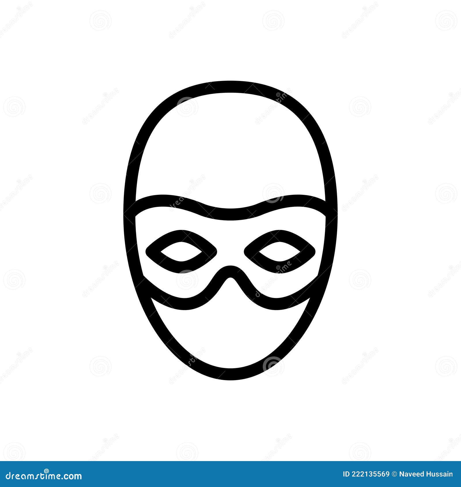 Robber Vector Thin Line Icon Stock Vector - Illustration of thief, icon ...