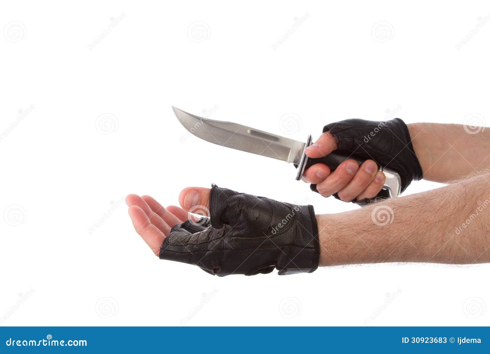 Robber with Knife Holding Out Hand Stock Image - Image of hand, killer ...