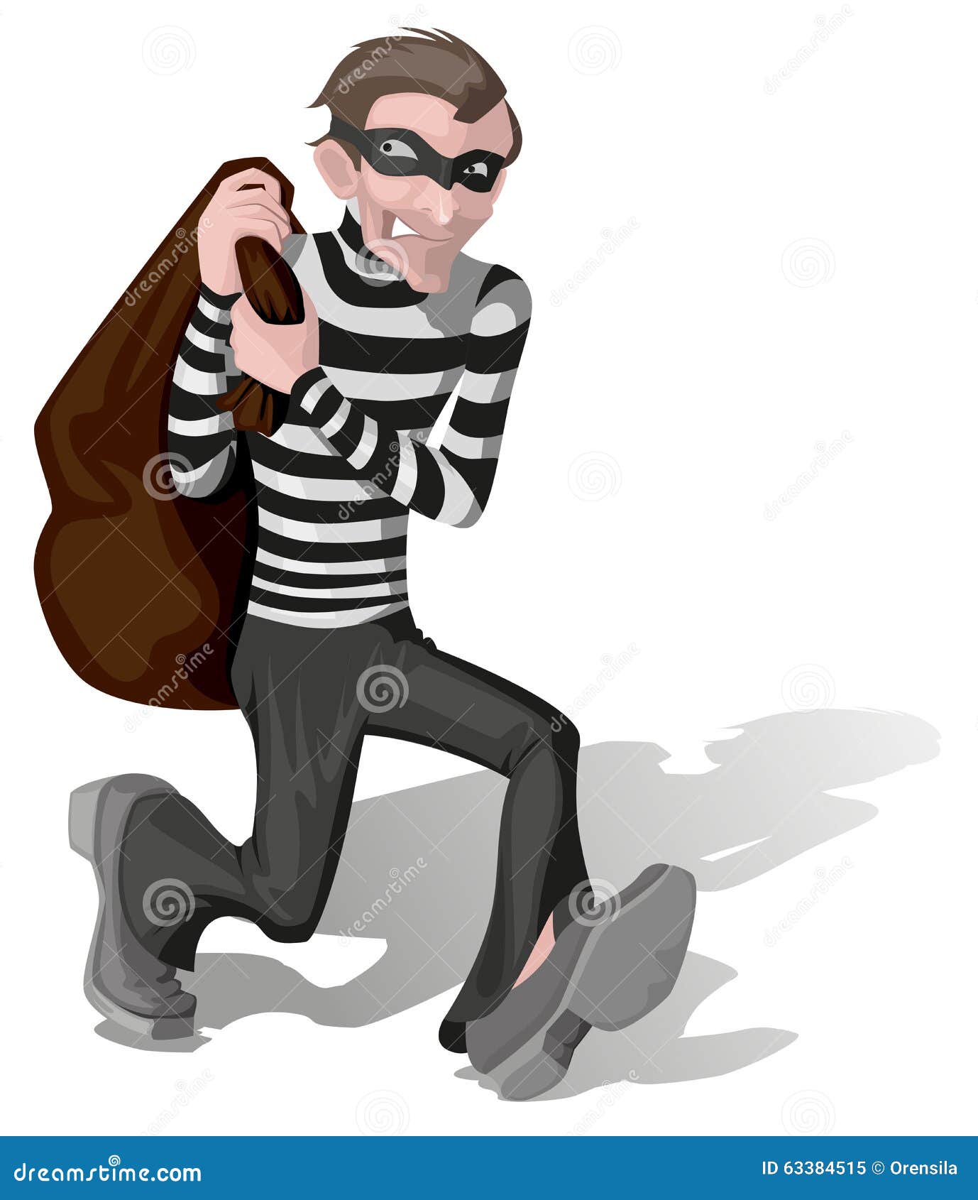 Robber in mask carries bag stock vector. Illustration of criminal ...