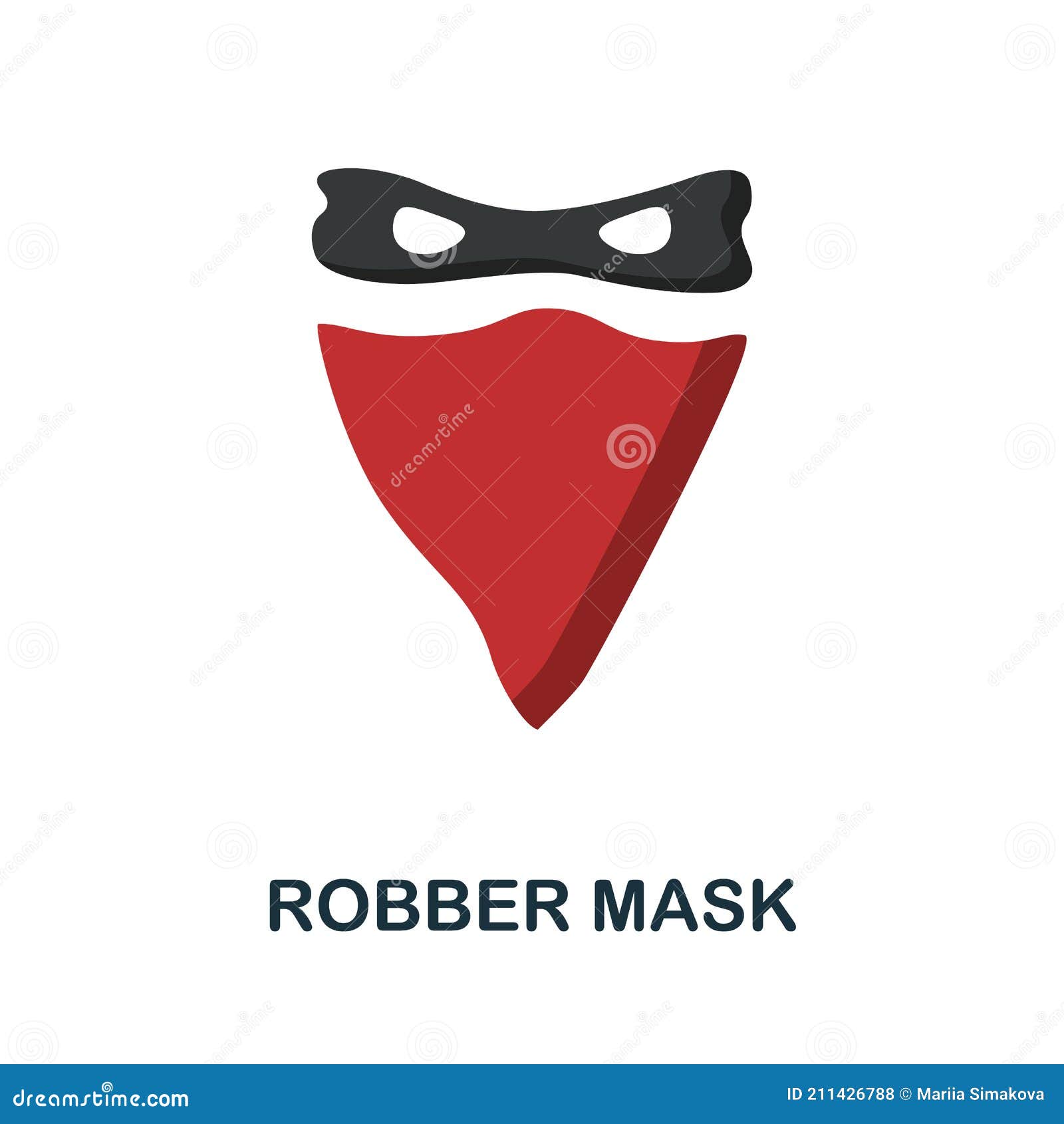 Robber Mask Flat Icon. Color Simple Element from Wild West Collection ...