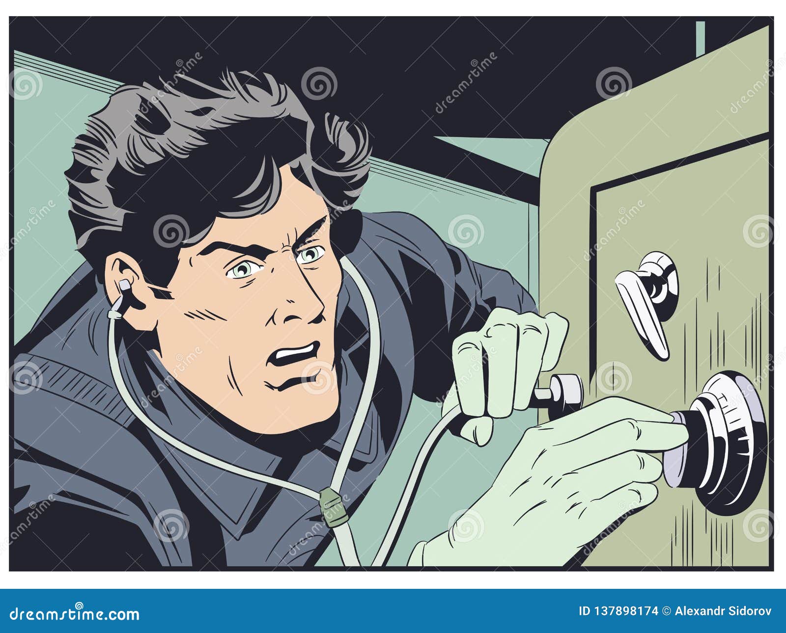 Robber Near Safe. Stock Illustration Stock Vector - Illustration of ...