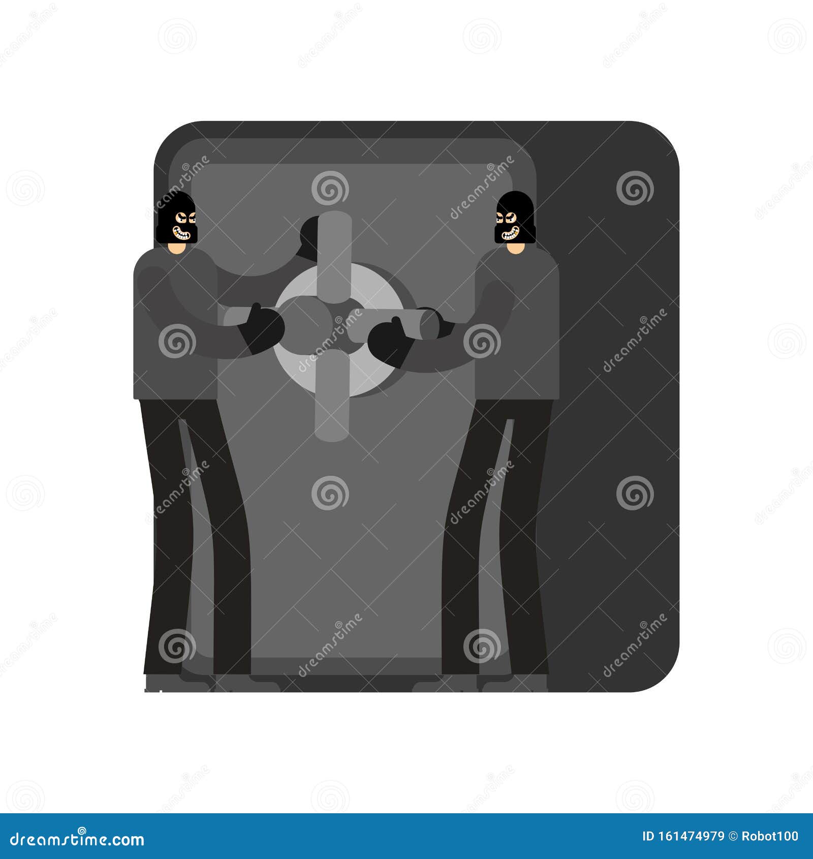 Robber Open Safe. Thief and Money Vault Stock Vector - Illustration of ...