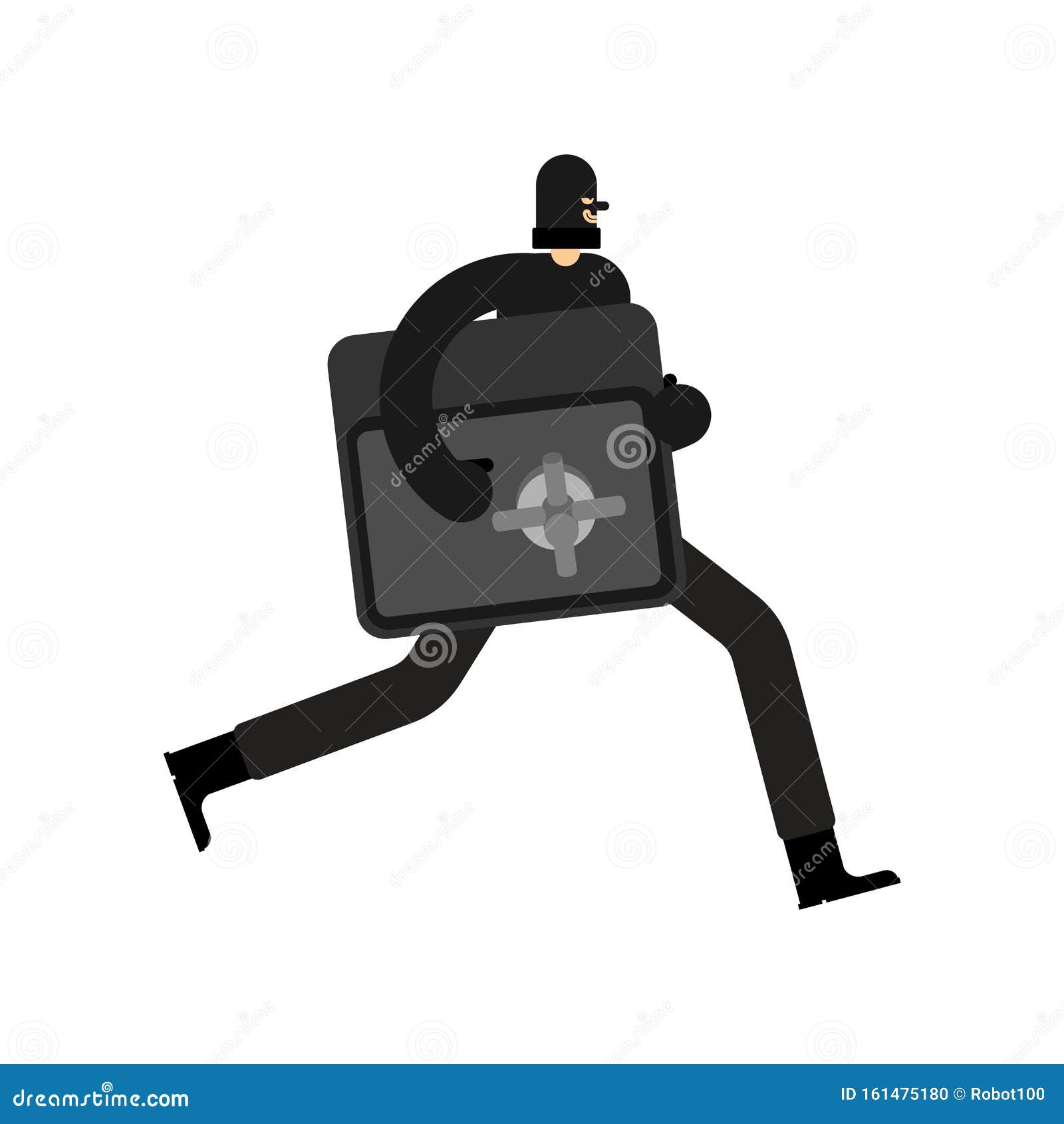 Robber Open Safe. Thief and Money Vault Stock Vector - Illustration of ...