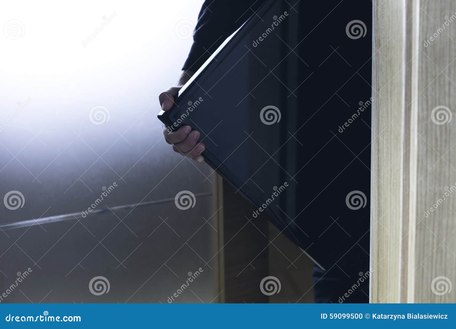 Robber with plasma TV stock photo. Image of steal, apartment - 59099500