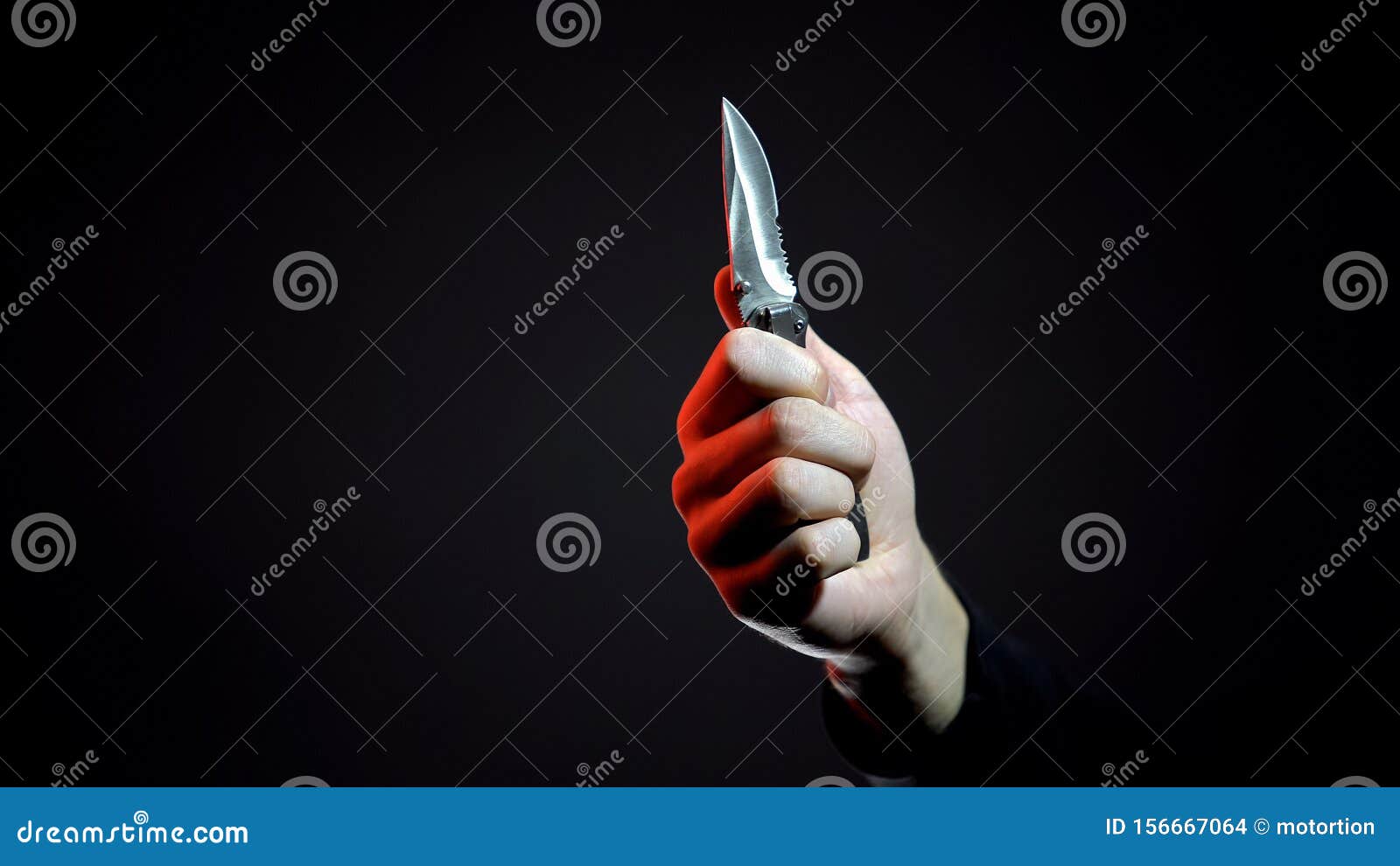 Robber Ready To Commit Crime, Threatening Victim with Knife, Camping ...