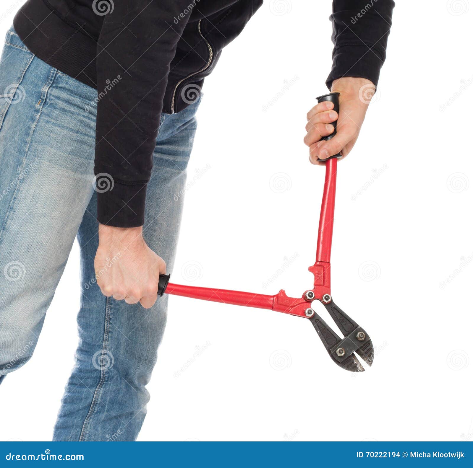 Robber with Red Bolt Cutters Stock Photo - Image of clippers, sized ...