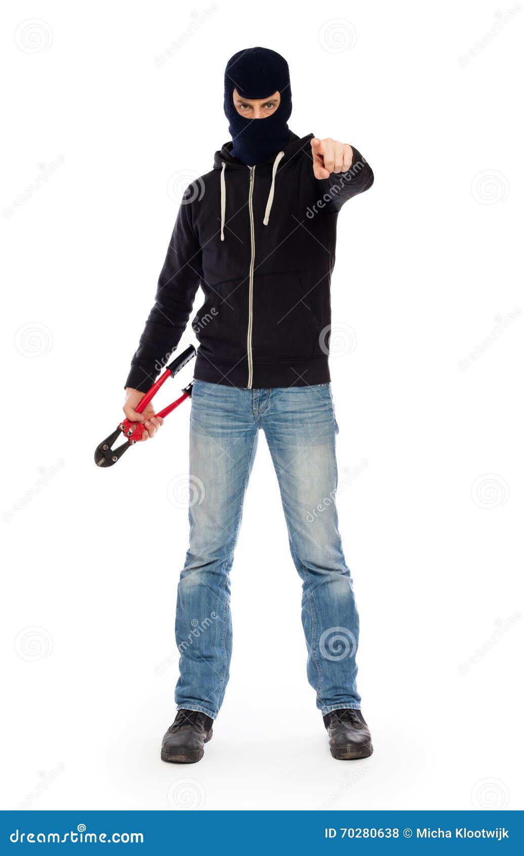 Robber with Red Bolt Cutters Stock Photo - Image of lock, sized: 70280638