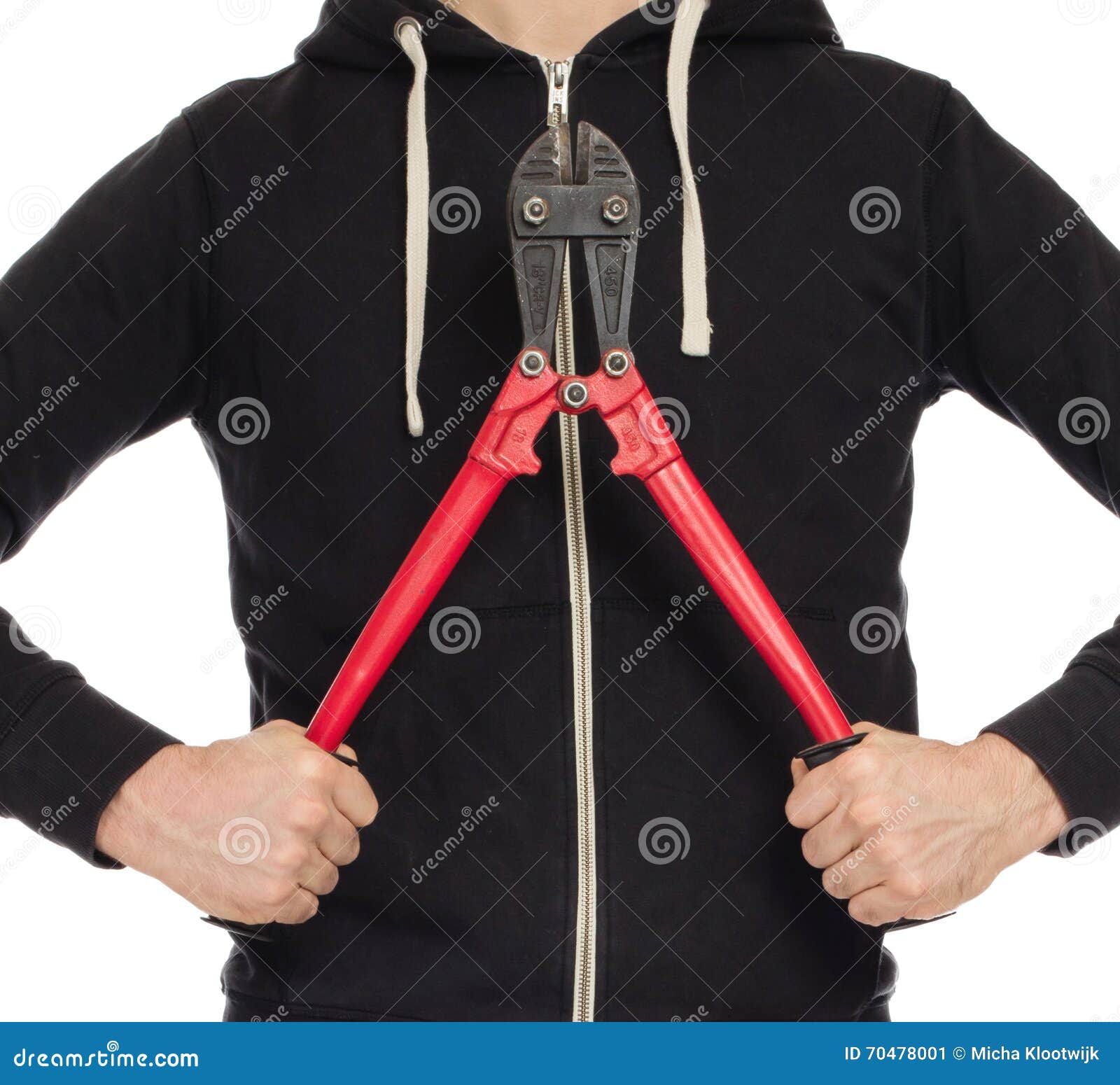 Robber with Red Bolt Cutters Stock Image - Image of criminal, blade ...