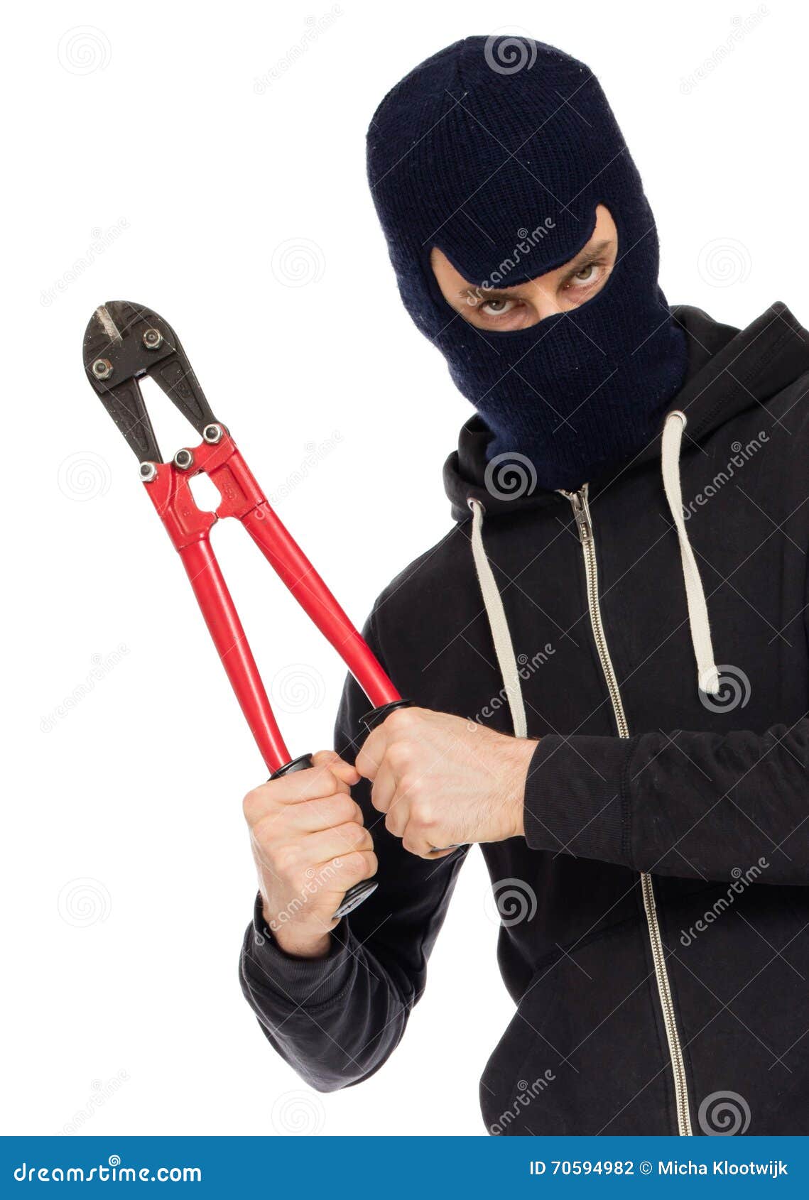 Robber with Red Bolt Cutters Stock Photo - Image of mask, robbery: 70594982