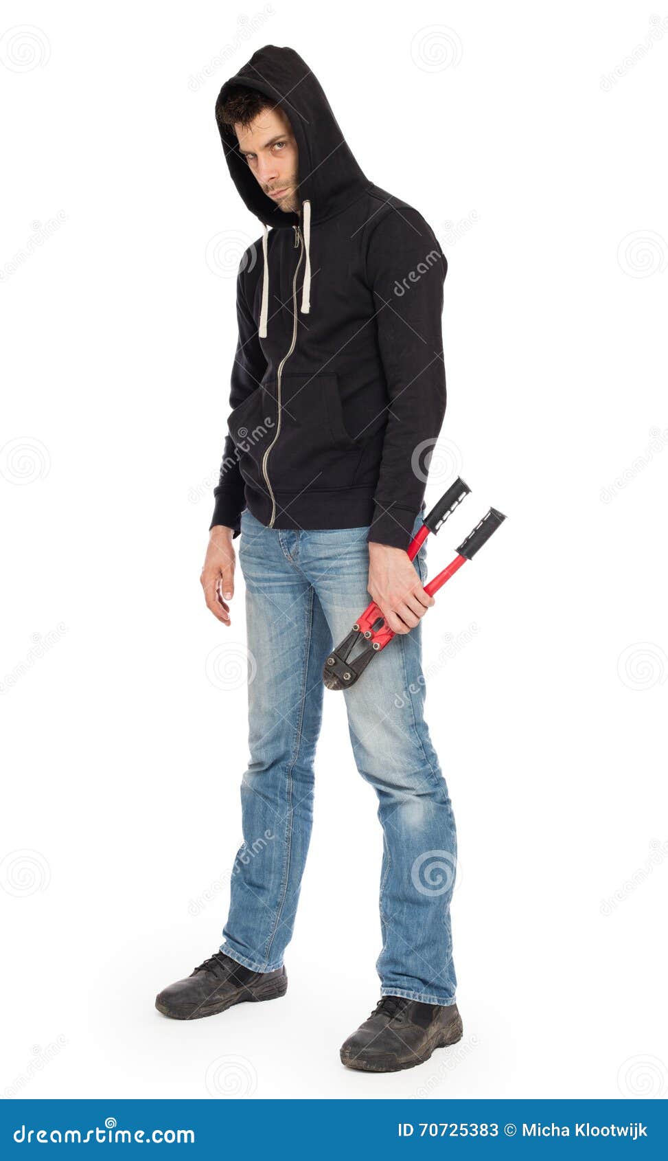 Robber with Red Bolt Cutters Stock Image - Image of male, burglary ...