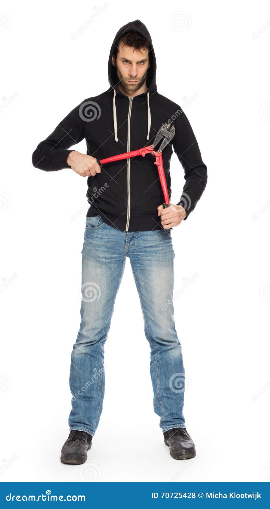Robber with Red Bolt Cutters Stock Photo - Image of large, activity ...