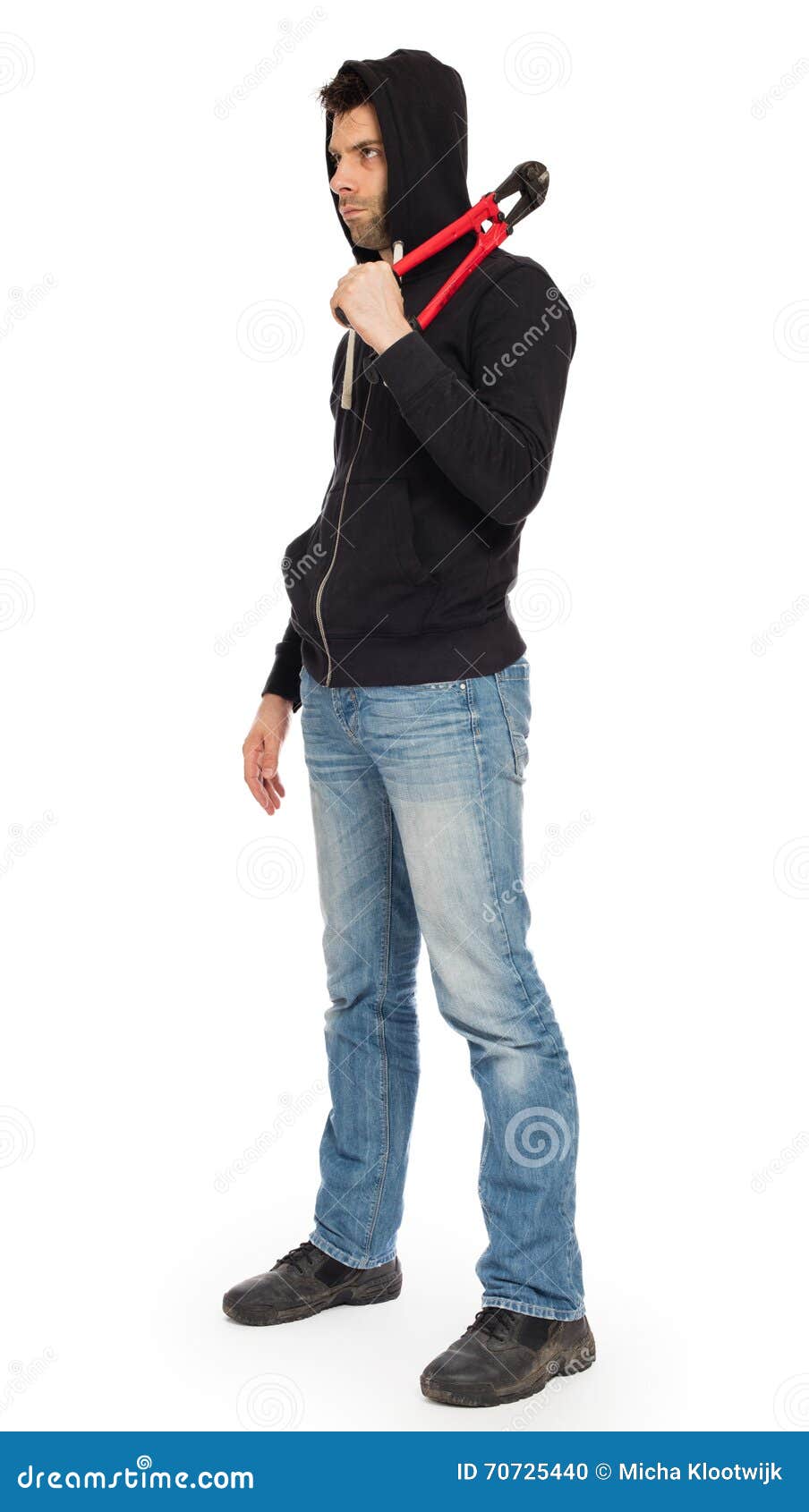 Robber with Red Bolt Cutters Stock Photo - Image of robbery, sized ...