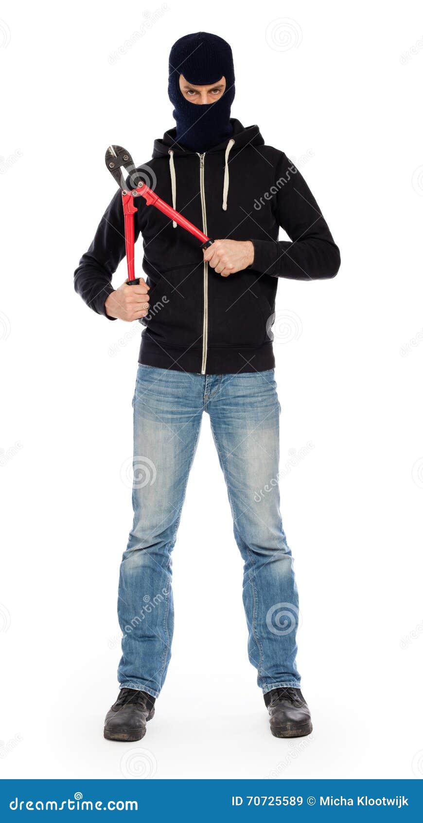 Robber with Red Bolt Cutters Stock Image - Image of sized, criminal ...