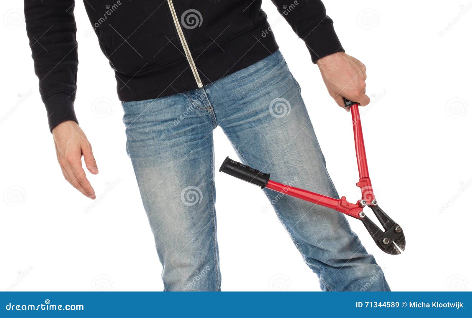Robber with Red Bolt Cutters Stock Image - Image of burglary, criminal ...