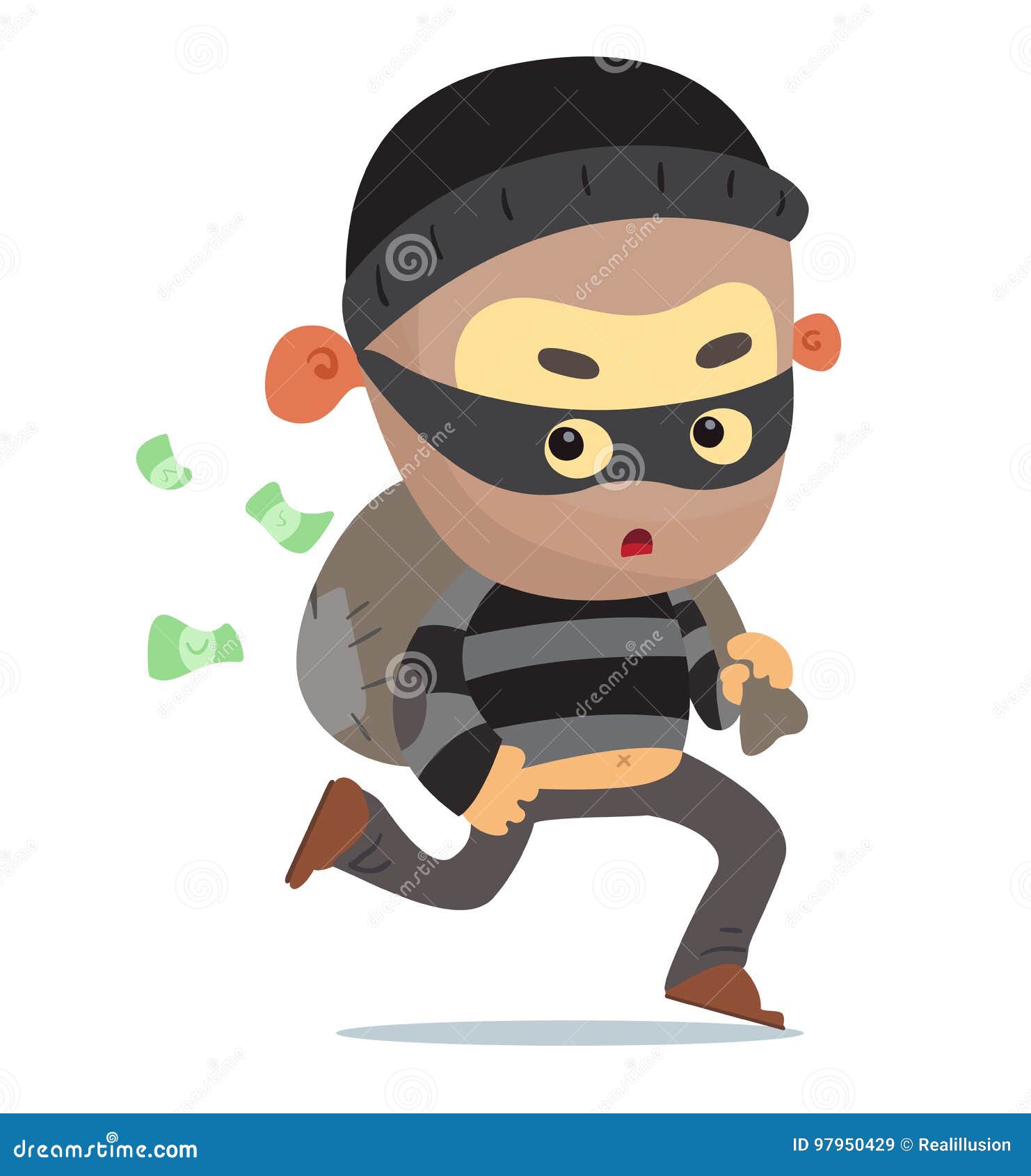 Robber stock vector. Illustration of costume, running - 97950429