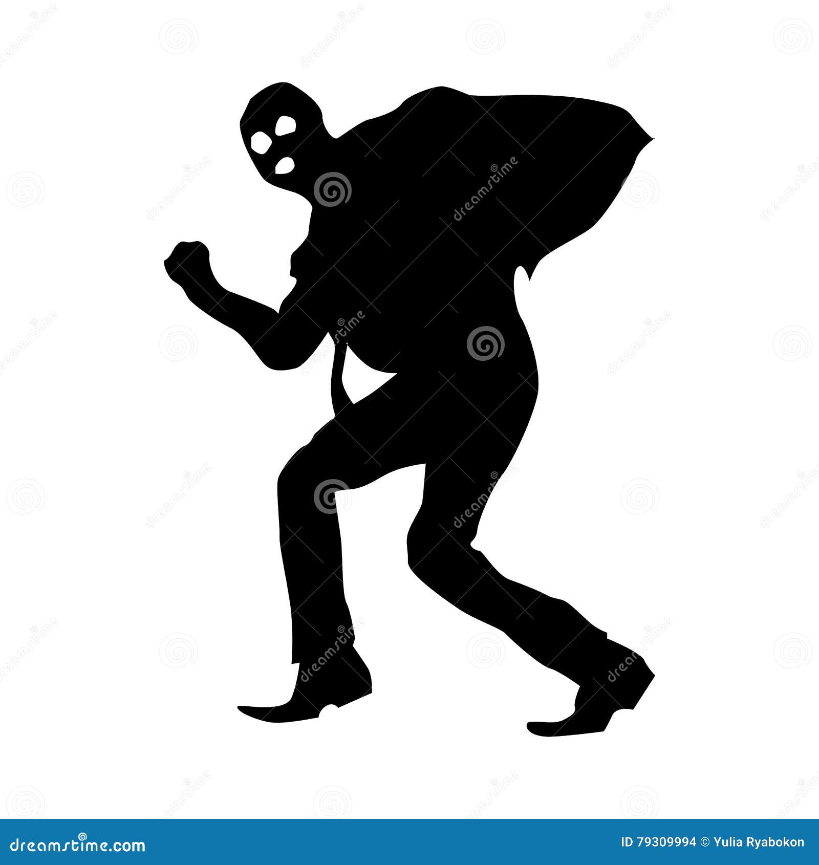 Robber silhouette black stock vector. Illustration of dangerous - 79309994