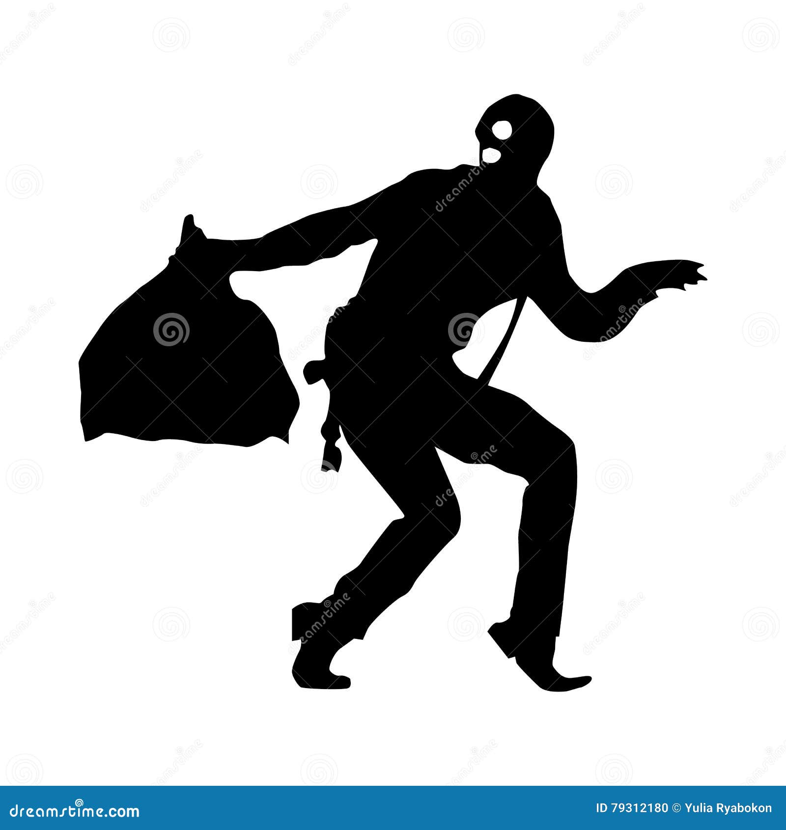 Robber Silhouette Set Cartoon Vector | CartoonDealer.com #67189959